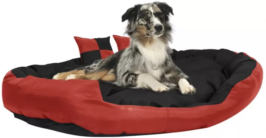 Perna reversibila si lavabila pt caini rosu/negru 150x120x25 cm 171218 ...