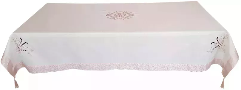 Fata de masa brodata pentru 4-6 persoane dimensiune 140 x 180 cm Lale ...