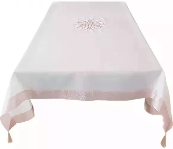 Fata de masa brodata pentru 4-6 persoane dimensiune 140 x 180 cm Lale ...