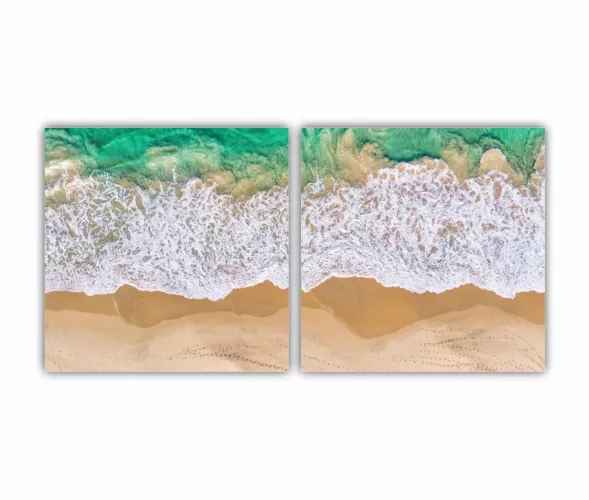 Set 2 Tablouri Multicanvas Valurile Oceanului 0476 160X80 cm C24-0476-B ...