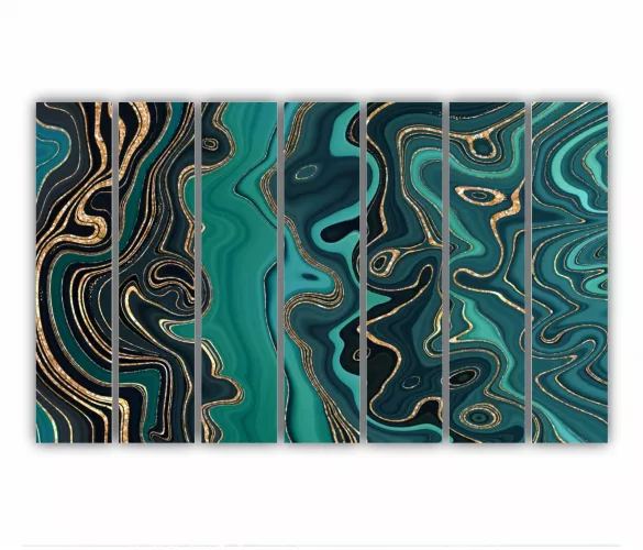 Set 7 Tablouri Multicanvas Textura creativa a marmurei incrustatie de ...