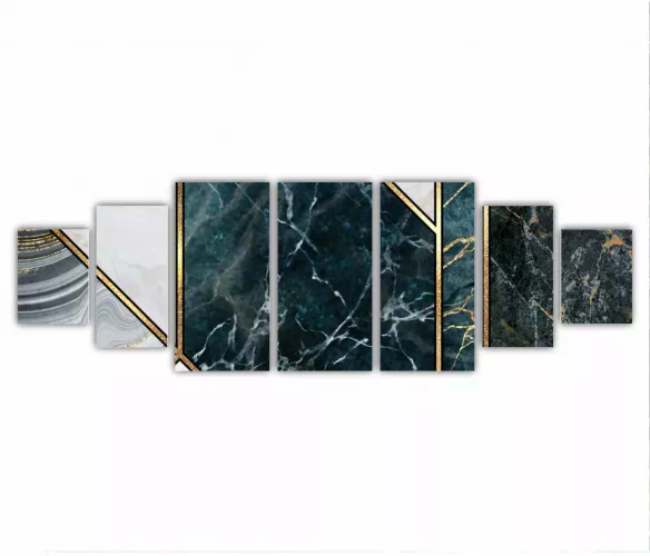 Set 7 Tablouri Multicanvas Textura creativa a marmurei incrustatie de ...