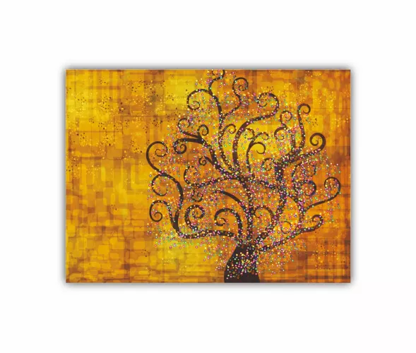 Tablou Canvas 1 piesa Copac abstract pe un fundal de aur in stilul ...