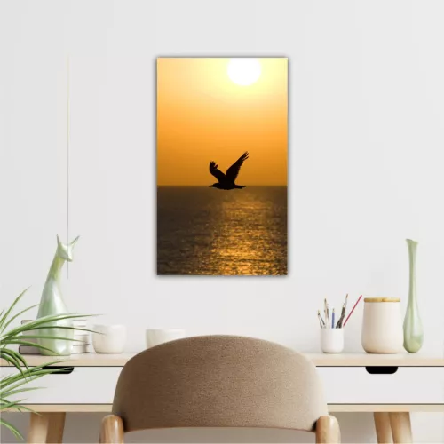 Tablou Canvas 1 piesa O silueta de pescarus 0004 30X50 cm C24-0004-B-1 ...