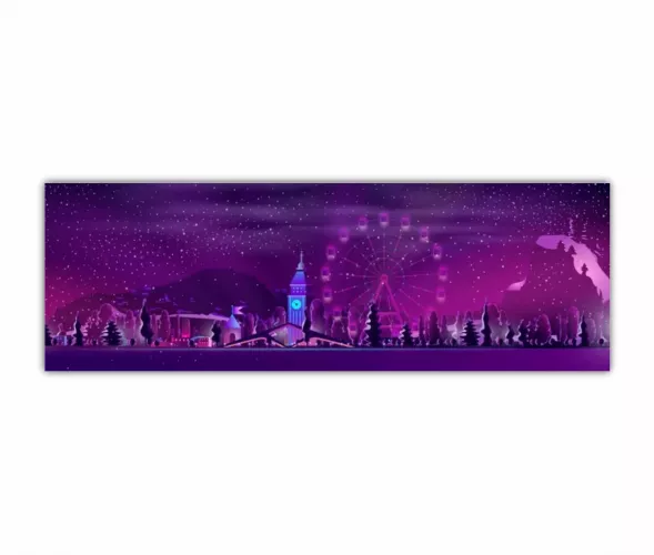 Tablou Canvas 1 piesa Parc de distractii - statiune de iarna peisaj ...