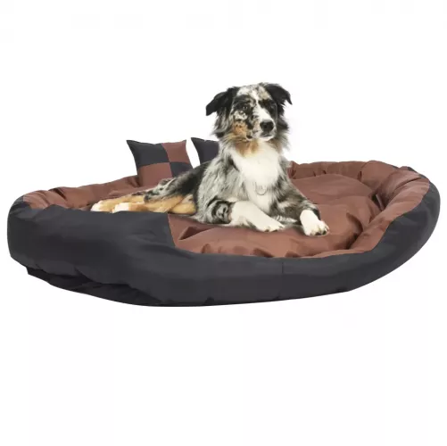 Perna reversibila lavabila pt caini negru/maro 150x120x25 cm 171222 ...