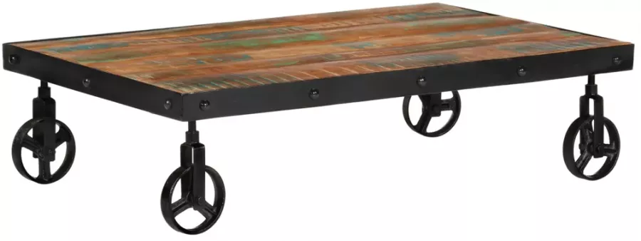 Masuta de cafea cu roti 100x60x26 cm lemn masiv reciclat 338016 - cel.ro