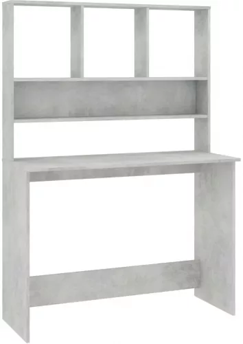 Birou cu rafturi gri beton 110x45x157 cm PAL 800391 - cel.ro