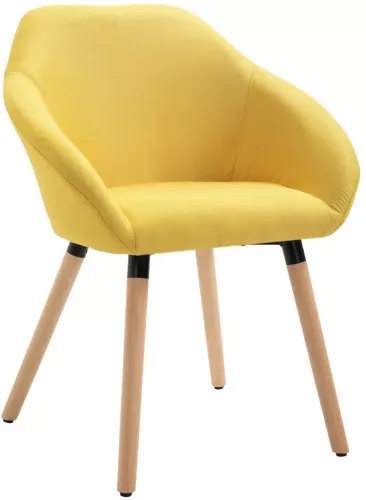 Scaun de bucatarie galben material textil 283456 - cel.ro