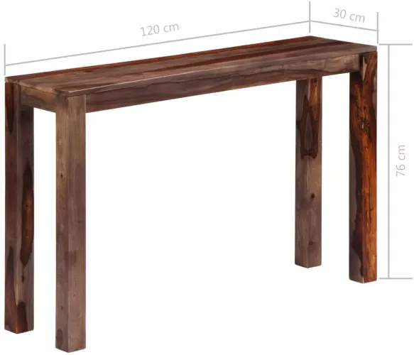 Masa consola gri 120 x 30 x 76 cm lemn masiv de sheesham 247469 - cel.ro