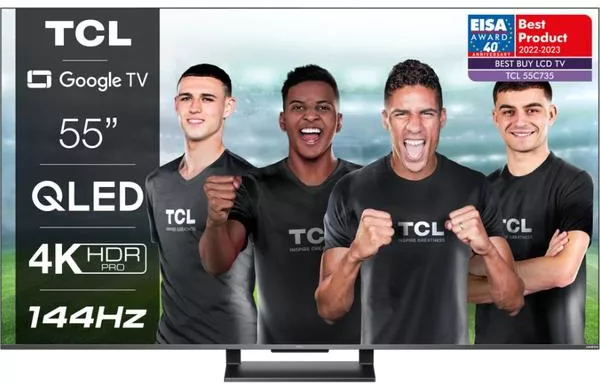 Televizor QLED 139 cm TCL 55C735 Clasa G Smart Google TV 4K Ultra HD 144Hz 55c735
