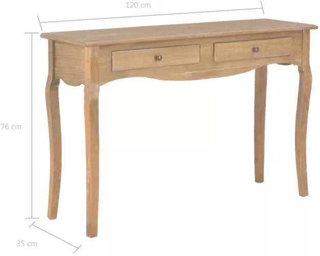 Masa consola cu 2 sertare 120 x 35 x 76 cm lemn masiv de pin 280020 ...