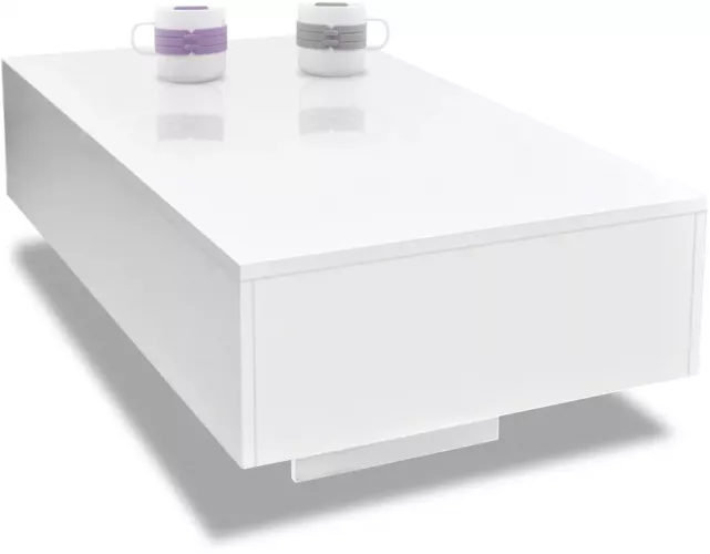 Masuta de cafea lucioasa alb 244022 - cel.ro