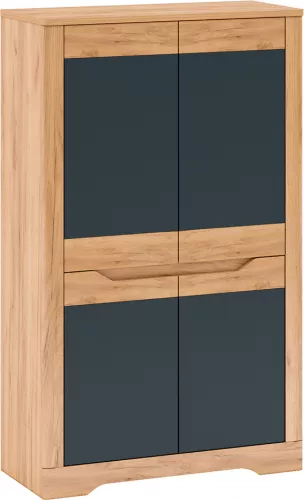 Dulap 2 usi mdf stejar craft auriu gri grafit Fidel 95x42x159.5 cm ...