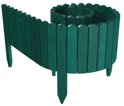 Gard de gradina decorativ din lemn verde 200x30 cm 1944 - cel.ro