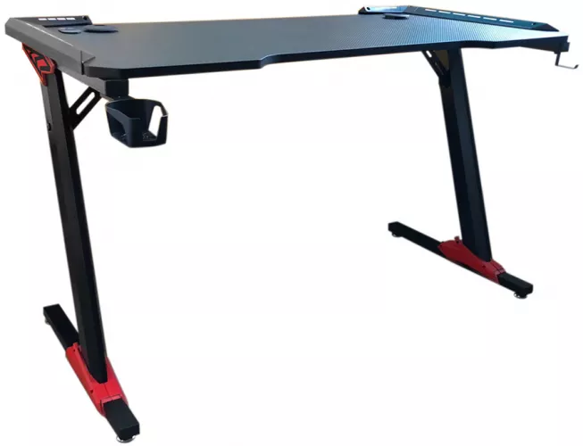 Masa profesionala gaming cu acoperire fibra de carbon iluminat LED ...