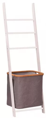 Scara decorativa din mdf alb si cos depozitare textil gri Volver ...