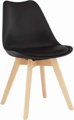 Scaun tapiterie piele ecologica maro inchis picioare fag Bali 48x56x81 ...