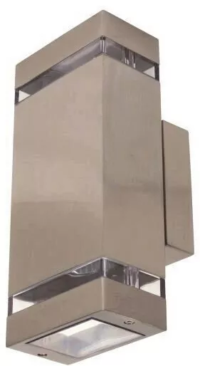 Aplica de exterior Gardenya-2 Inox IP44 GU10 putere 2 x 35 W lumina in ...