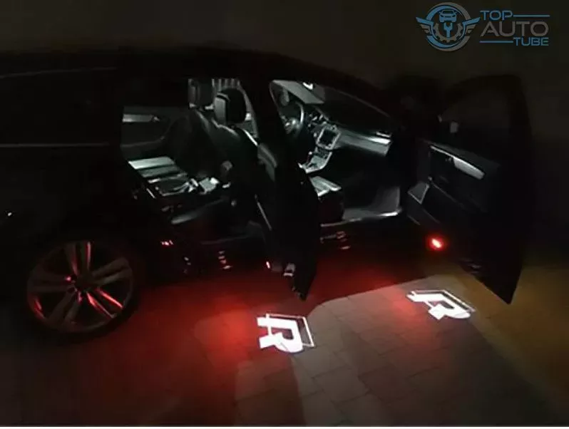 Set lampi led cu proiector logo R-Line VW Passat Jetta Golf CC Tiguan ...
