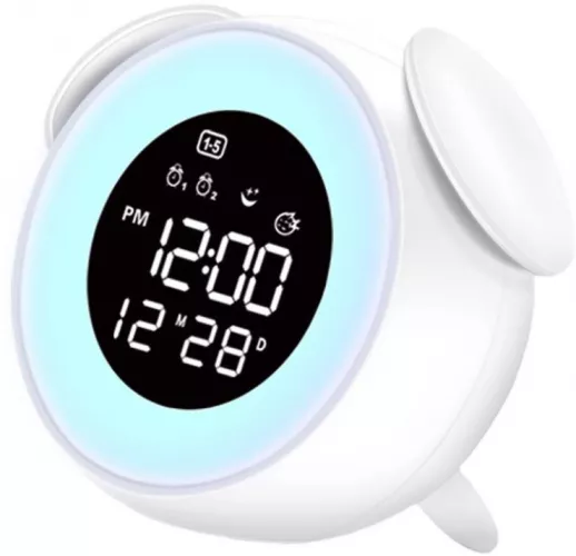 Ceas digital cu alarma de noptiera LED Control tactil USB Alimentrare ...