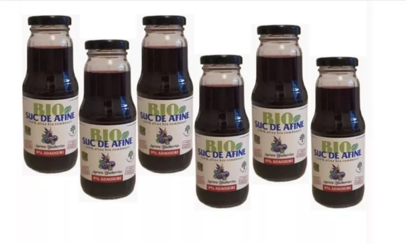 Pachet Suc Bio de Afine 6 sticle x 300ml fara zahar 100 fruct ...