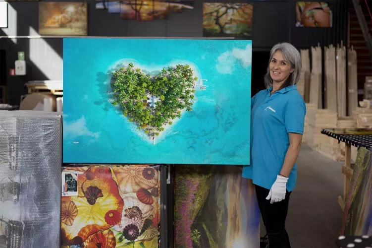 Tablou DualView Startonight Insula Inima luminos in intuneric 80 x 120 ...