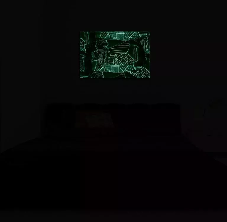 Tablou Alb-Negru Abstract Startonight Desen rupestru luminos in ...