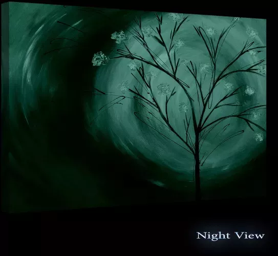 Tablou DualView Startonight Copac verde luminos in intuneric 80 cm x ...