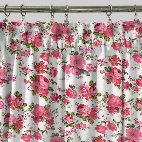 Set draperii blackout model floral cu rejansa din bumbac tip fagure Madison