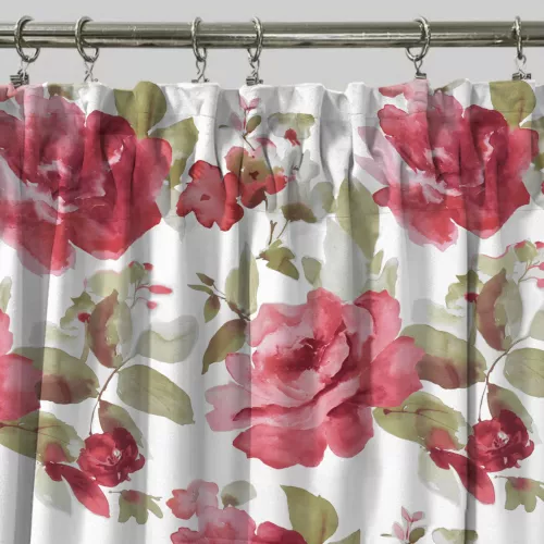 Set draperii blackout model floral cu rejansa din bumbac tip fagure Madison