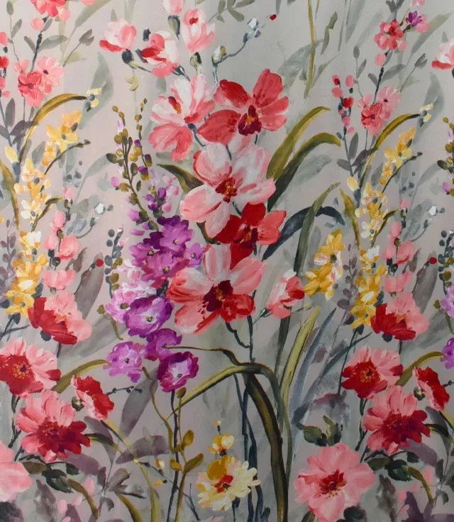 Set draperii dim-out model floral cu rejansa din bumbac tip fagure Madison