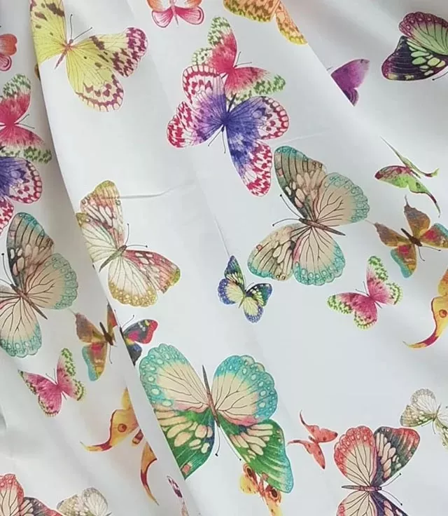 Set draperii dim-out model floral cu rejansa transparenta cu ate pentru ...