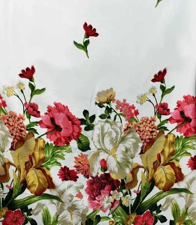 Set draperii dim-out model floral cu rejansa transparenta cu ate pentru ...