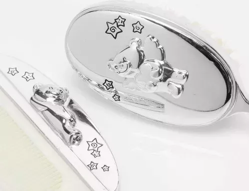 Twinkle Twinkle - Set perie si pieptan argintate JOCG309C - cel.ro