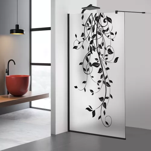 Paravan dus walk-in Aqua Roy Black model Dance negru 120x195 cm sticla ...