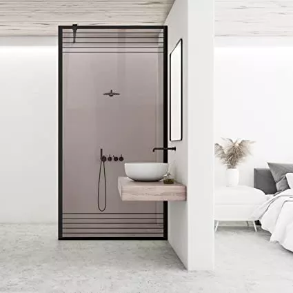 Paravan dus walk-in Aqua Roy Black model Fence negru 110x195 cm sticla ...