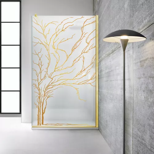 Paravan dus walk-in Aqua Roy Gold model Tree auriu 70x195 cm sticla 8 ...