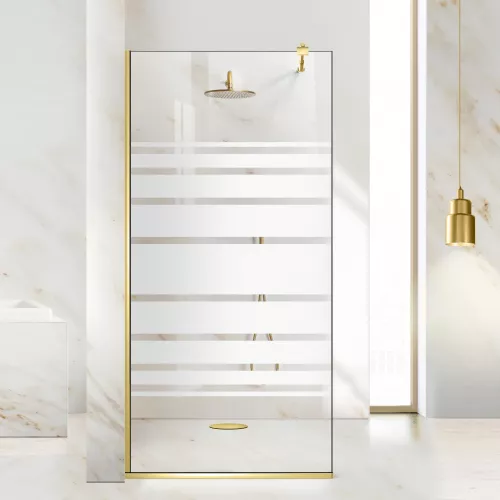 Paravan dus walk-in Aqua Roy Gold Multiline incolor 110x195 cm sticla 8 mm