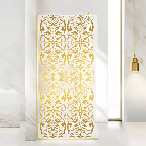 Paravan dus walk-in Aqua Roy Gold Regency Full auriu 70x195 cm sticla 8 ...