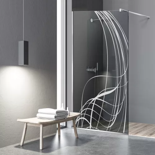 Paravan dus walk-in Aqua Roy INOX model Lava alb 90x195 cm sticla 8 mm ...