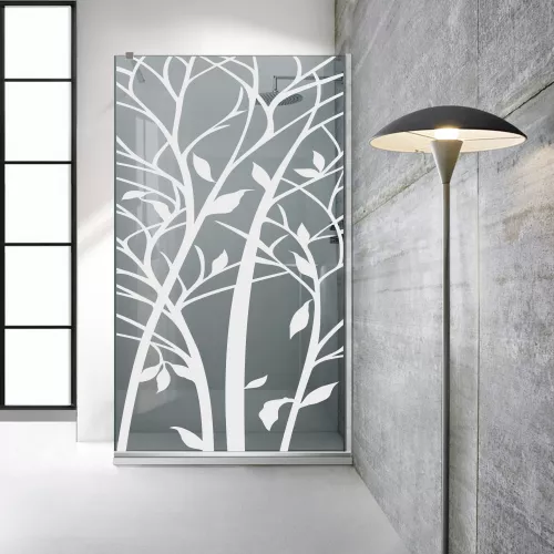 Paravan dus walk-in Aqua Roy INOX model Wood alb 70x195 cm sticla 8 mm ...