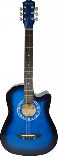 Chitara clasica din lemn 95 cm Cutaway albastru marin g10-1 - cel.ro