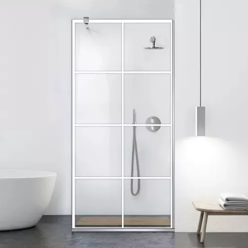Paravan dus walk-in Aqua Class INOX model Mode alb 120x195 cm sticla ...