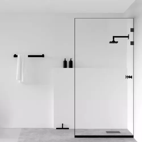 Paravan dus walk-in Aqua Elegance Black 70x195 cm sticla clara ...