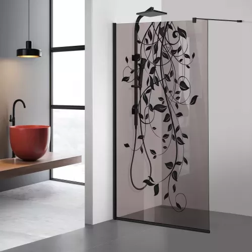 Paravan dus walk-in Aqua Roy Black model Dance negru 90x195 cm sticla 8 ...