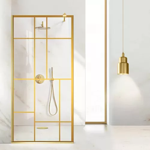 Paravan dus walk-in Aqua Roy Gold model Urban auriu 100x195 cm sticla 8 ...