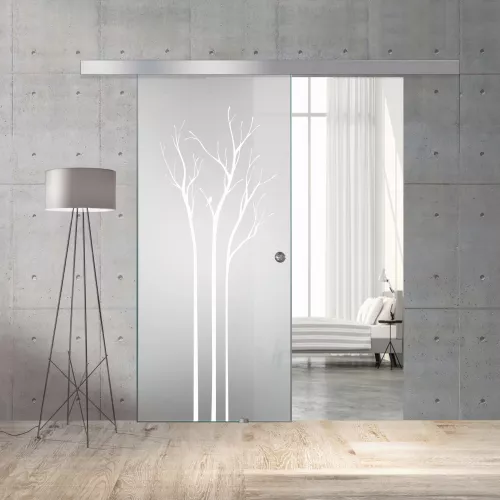 Usa sticla mata Boss model Peace alb 215x90 cm securizata 8 mm tip ...