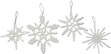 Set 4 globuri Fulgi de nea pentru bradul de Craciun HANDMADE mari ...
