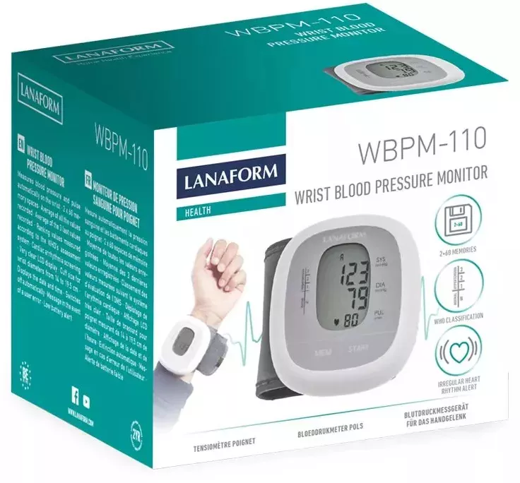 Tensiometru digital de incheietura 14-19.5 cm Lanaform WPM-110 cu ...